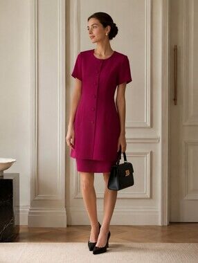 Nu-Mode | Dresses | Vintage Coquette Bow Pleated One Piece Skirt Blazer ...